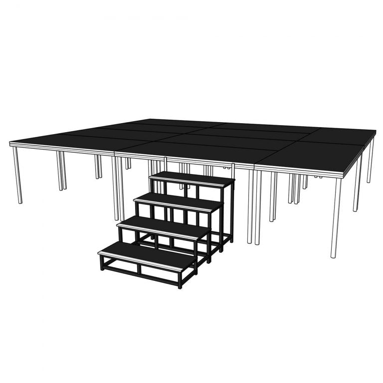 Portable Aluminium Stage Platform 5m x 4m x 1m Modular Stage Deck Pack ...